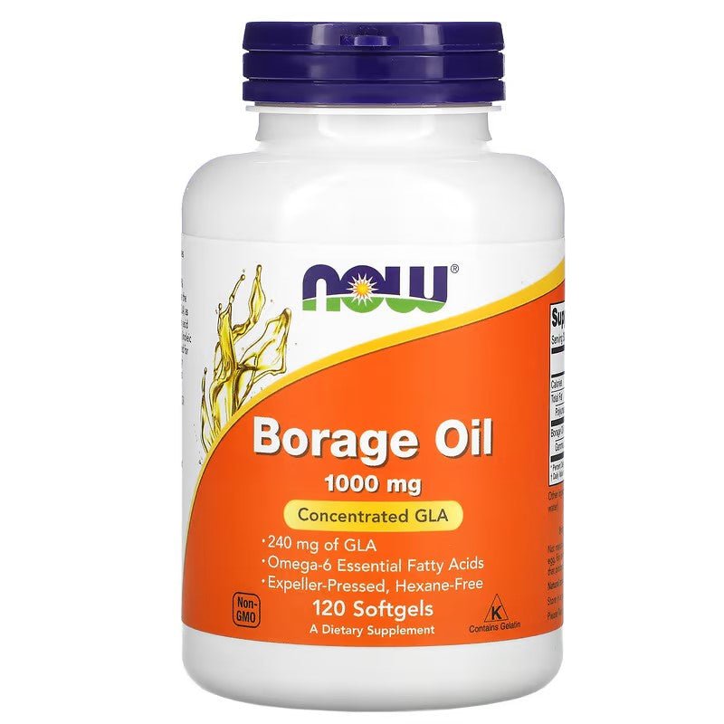 NOW Foods Borage Oil 1000 mg Softgels - MarshallsHealthShop